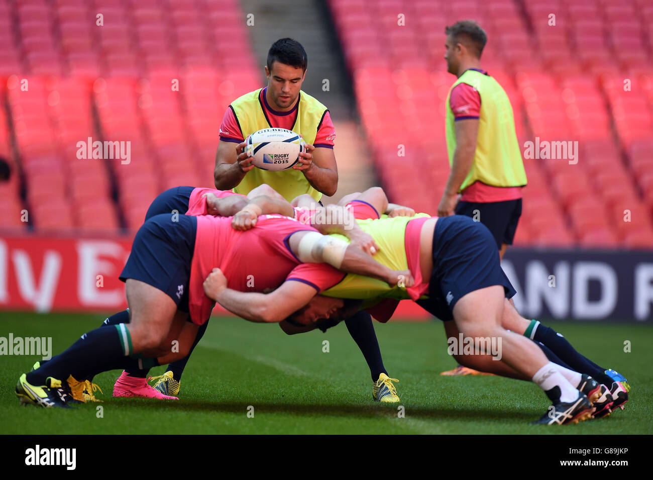 Ireland scrum half Conor Murray prepares to place the ball as the ...