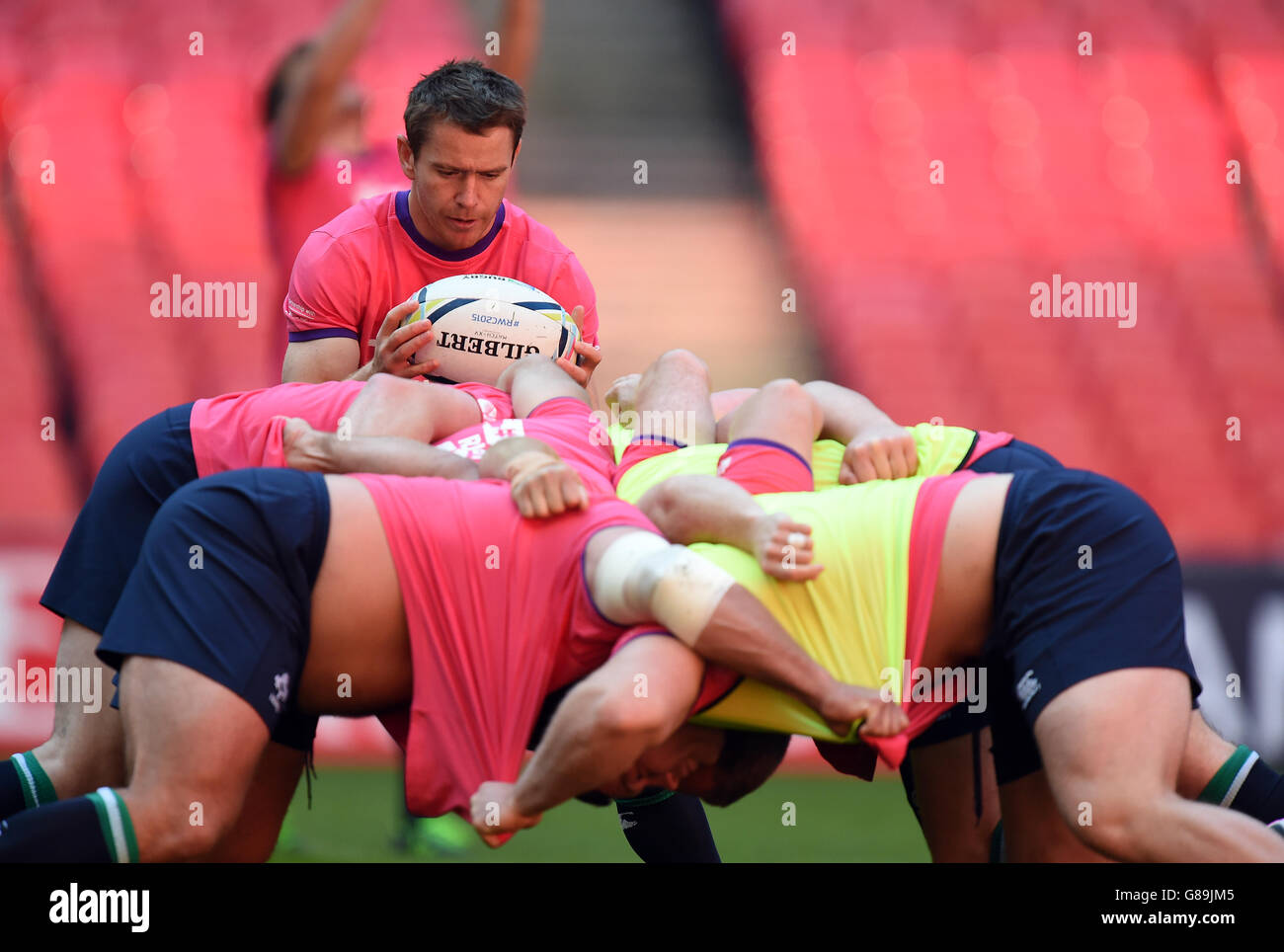 Ireland scrum half Eoin Reddan prepares to place the ball as the ...