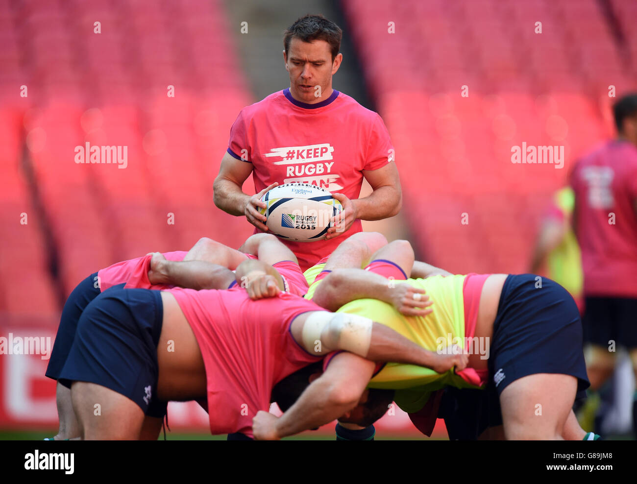 Ireland scrum half Eoin Reddan prepares to place the ball as the ...