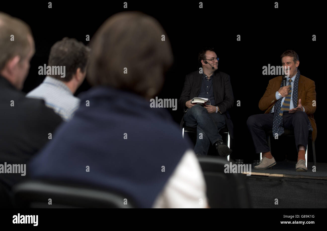 John Challis (first right) is interviewed by Tim Glanfield (second ...