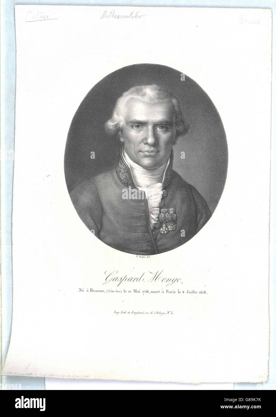 Mathematician gaspard monge hi-res stock photography and images - Alamy