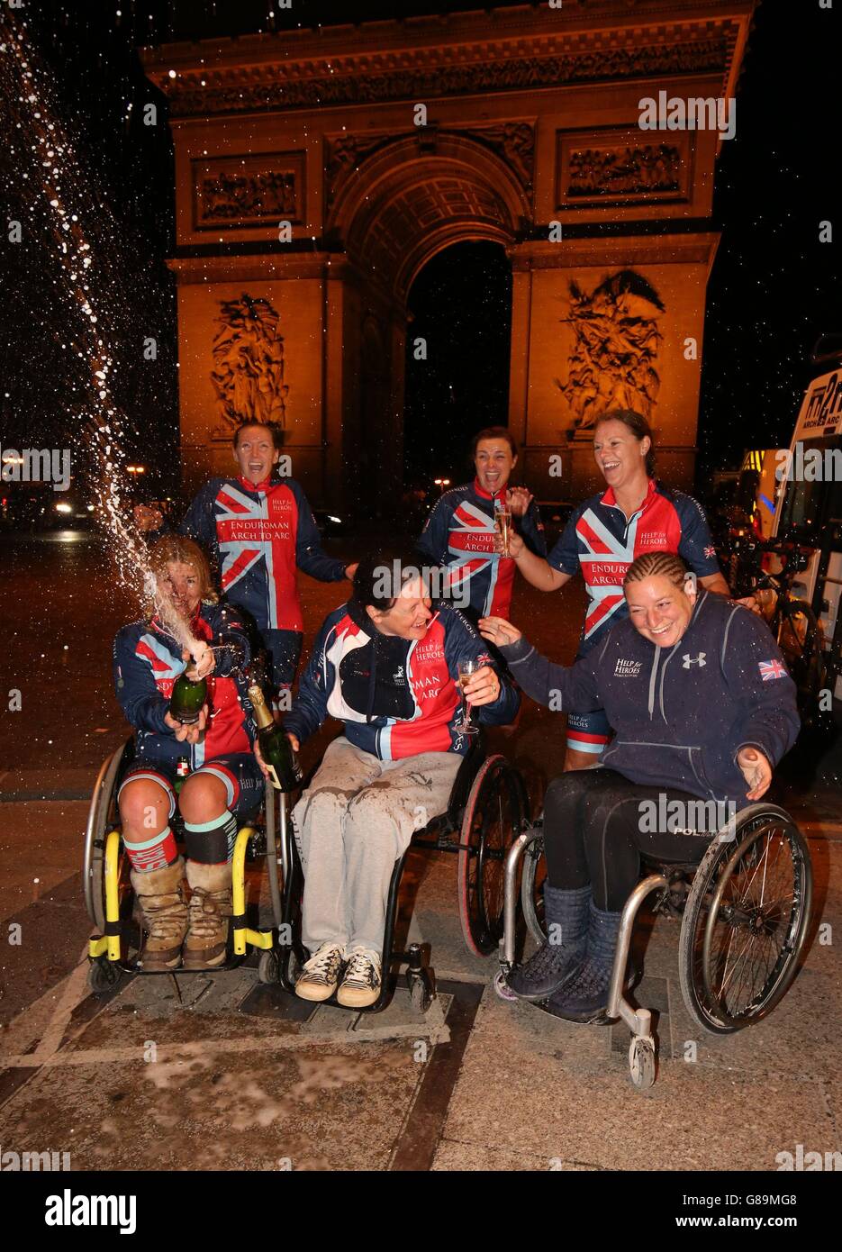 Help for Heroes Arch to Arc women's team members (back row, from the ...