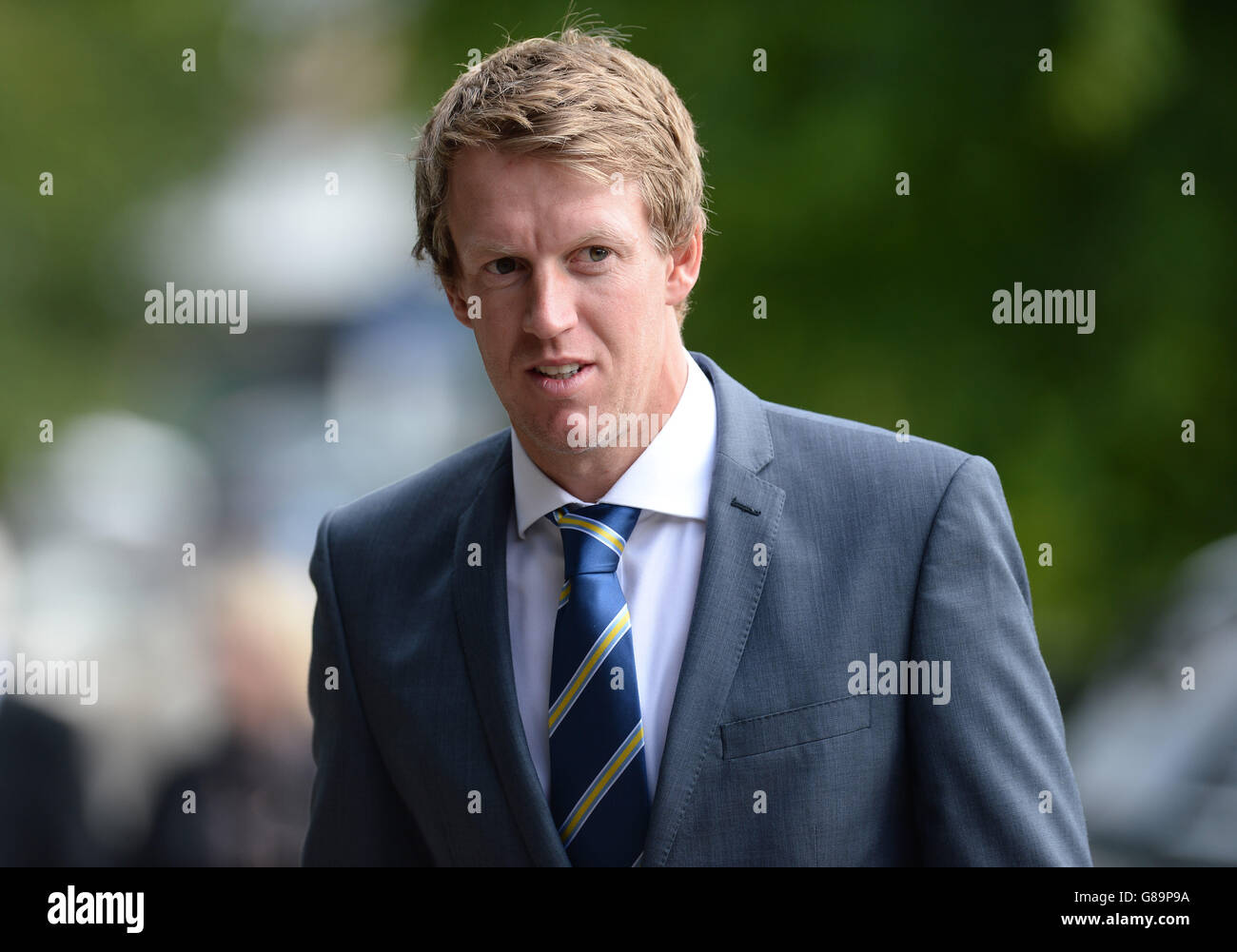 Yorkshire cricketer Steven Patterson arrives for a memorial service for ...