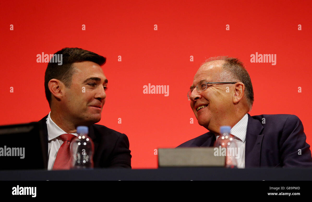 Shadow home secretary Andy Burnham (left) with shadow justice secretary ...