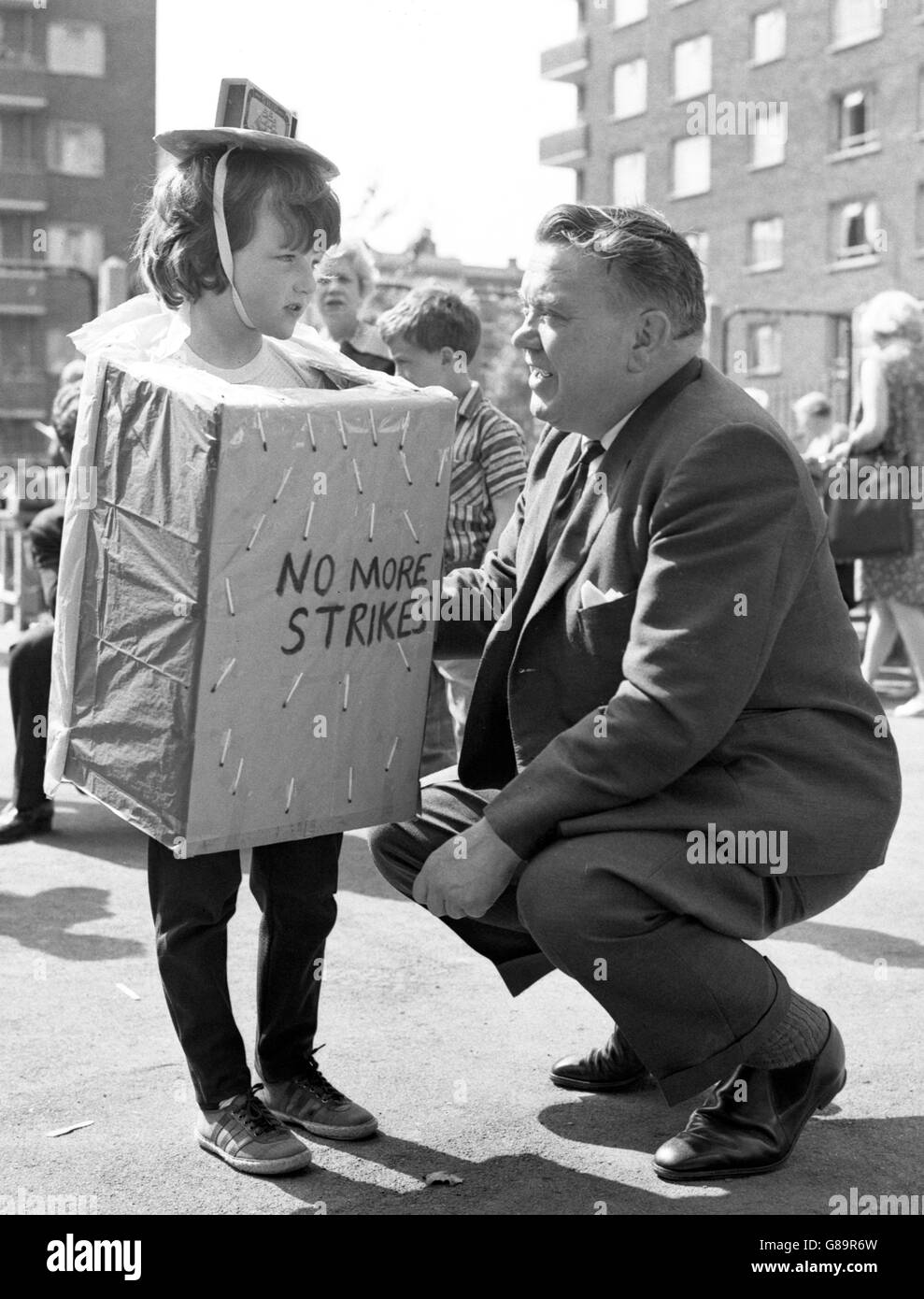 Ray Gunter, Minister of Labour and MP for Southwark, is reminded of the ...