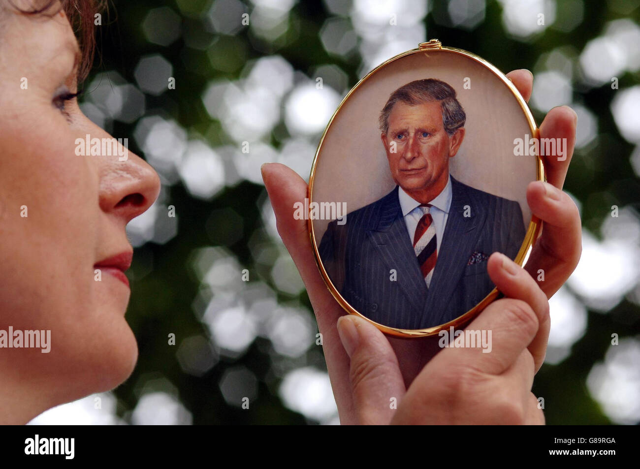 Elizabeth Meek holds her miniature of the Prince of Wales which ...