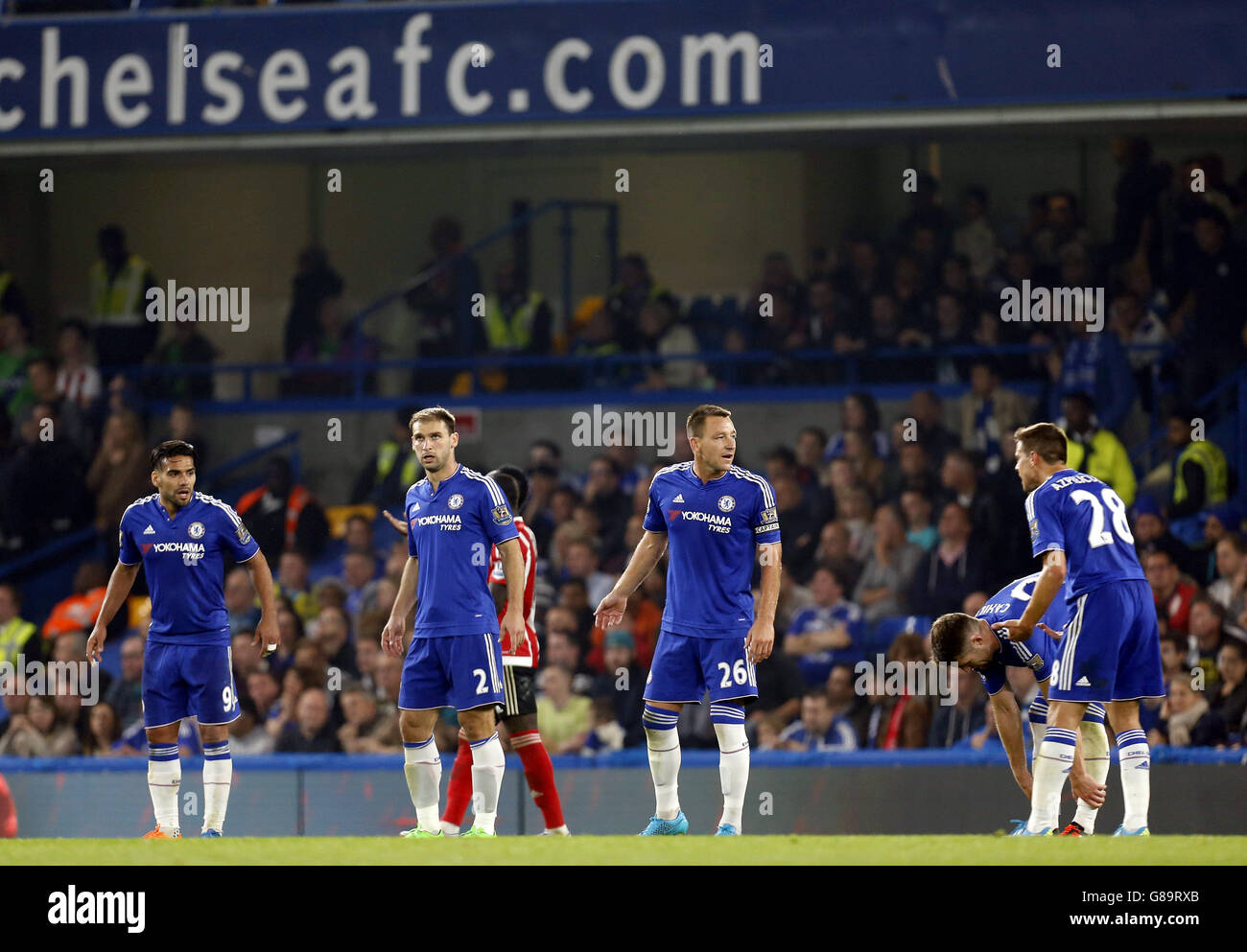 (From left to right) The Chelsea defensive line of Radamel Falcao ...