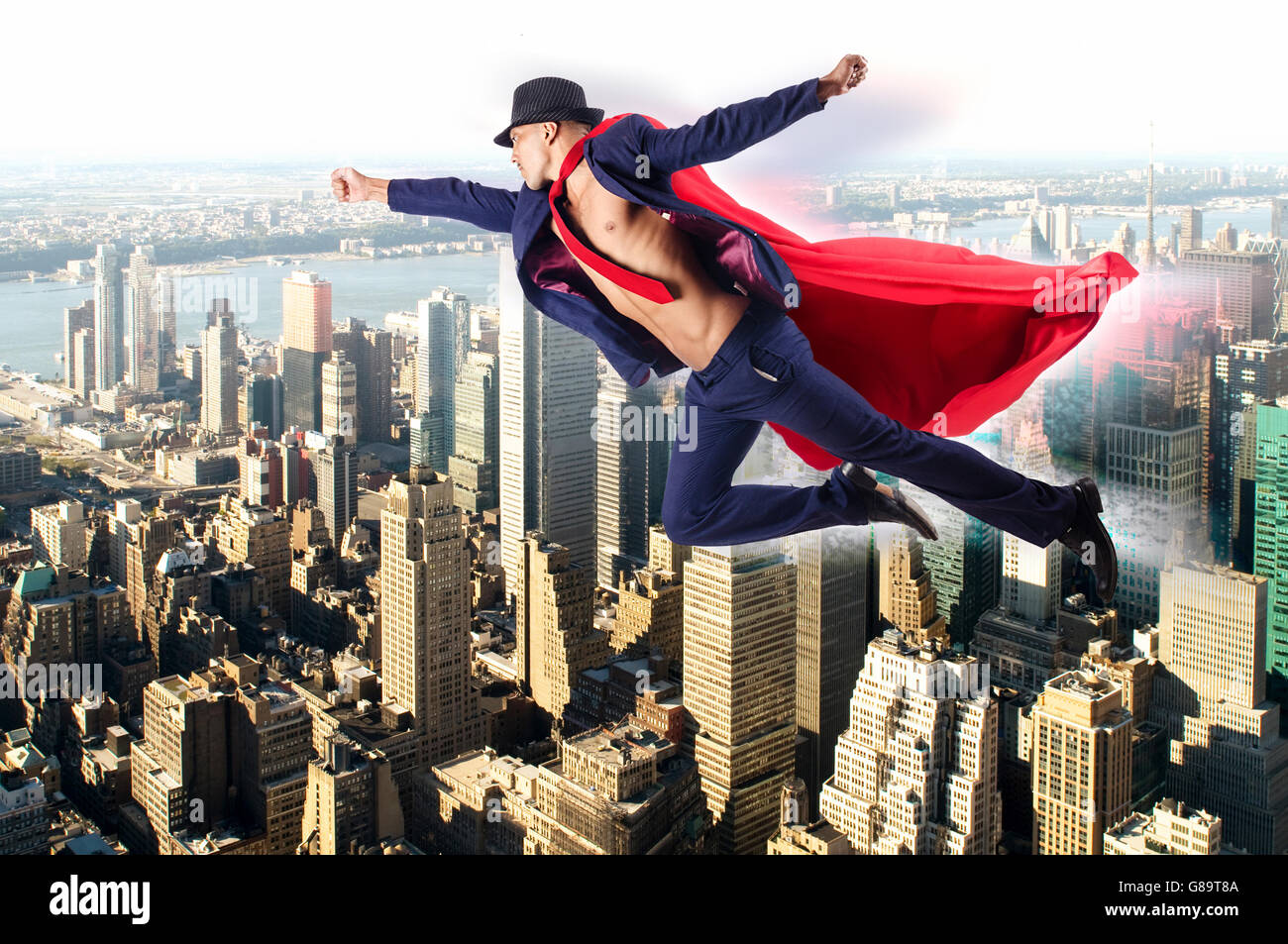 Superman and the city in concept Stock Photo - Alamy