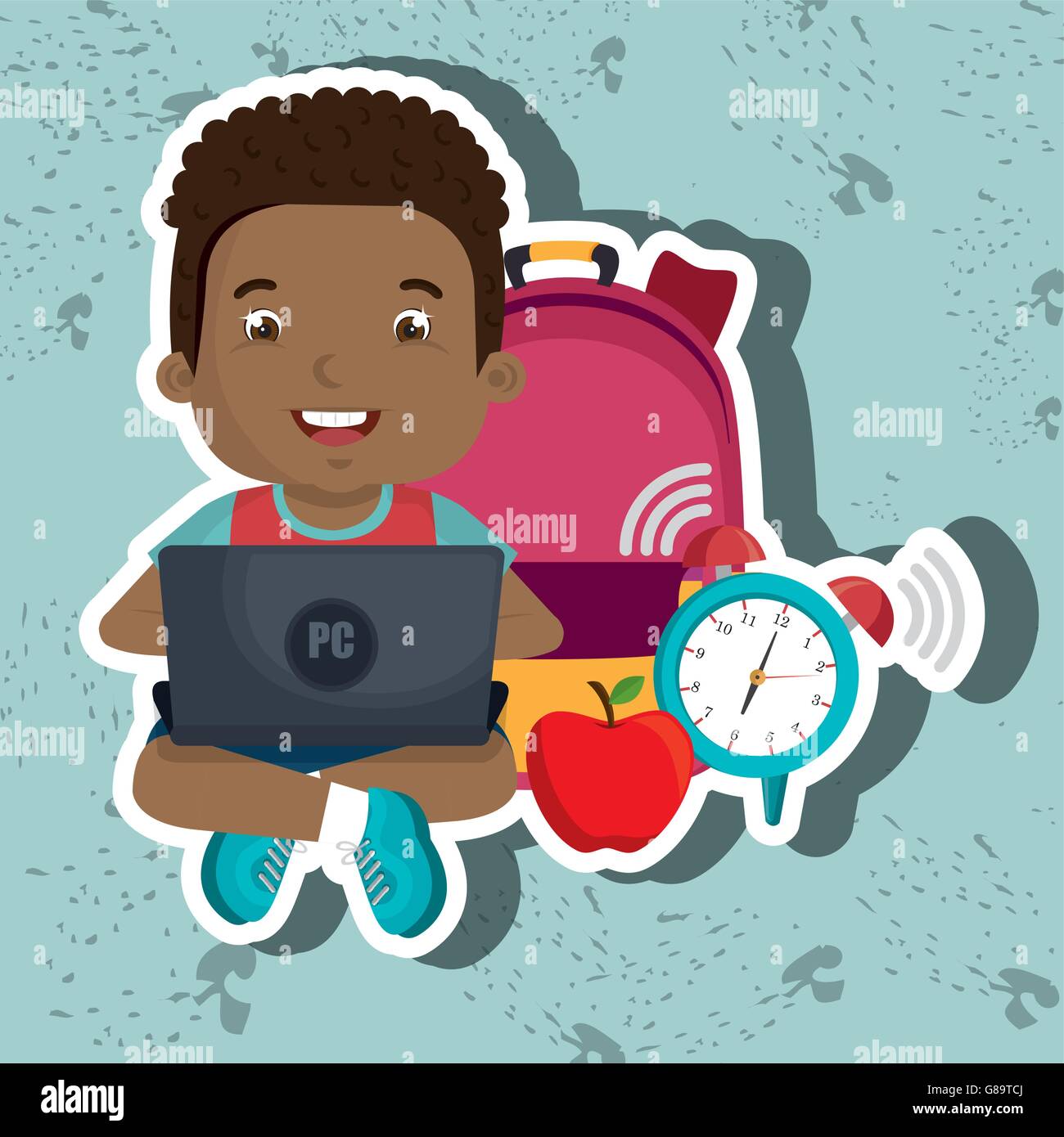 Children playing computer school Stock Vector Images - Alamy