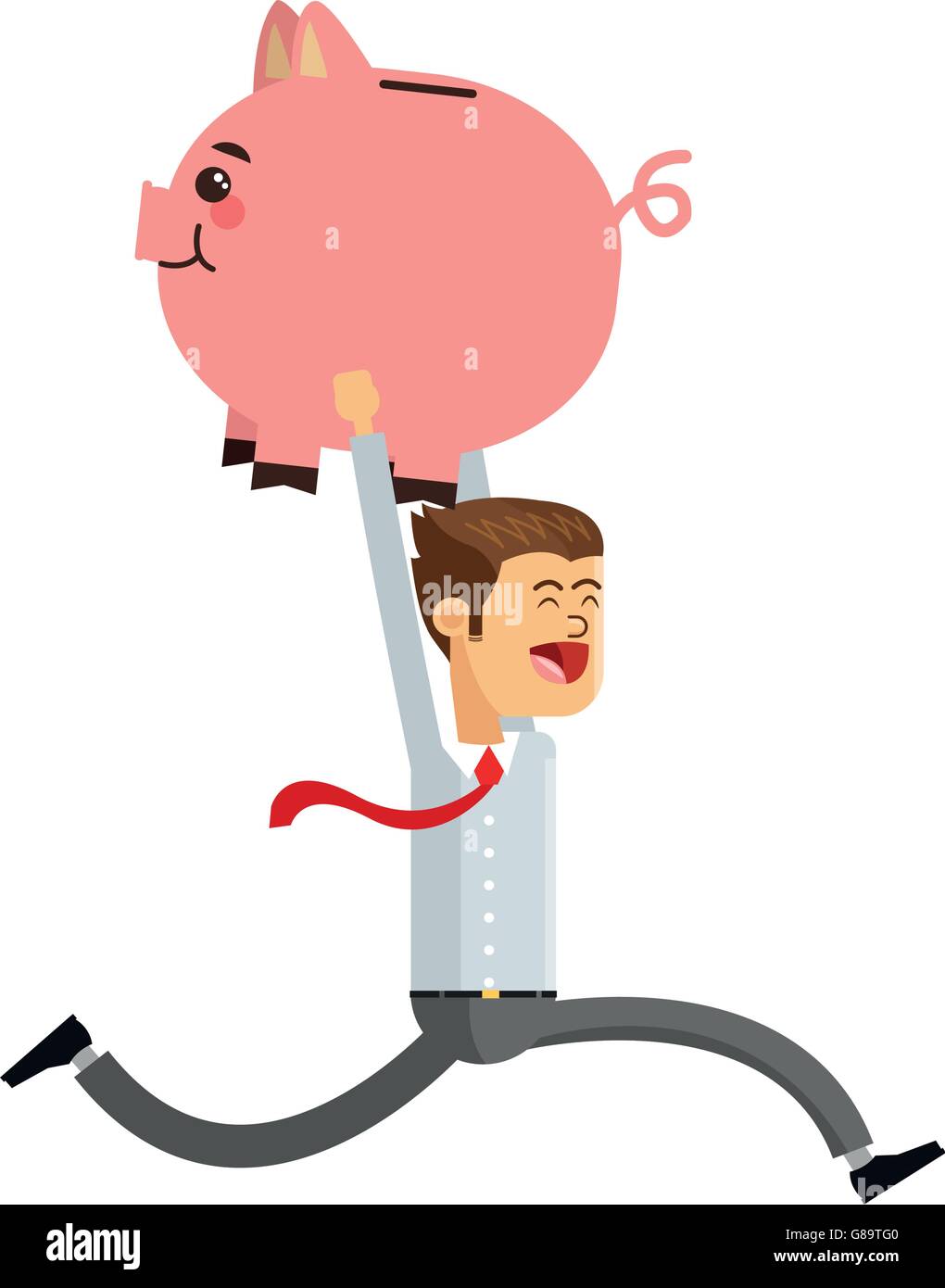 businessman running with piggy bank icon Stock Vector Image & Art - Alamy
