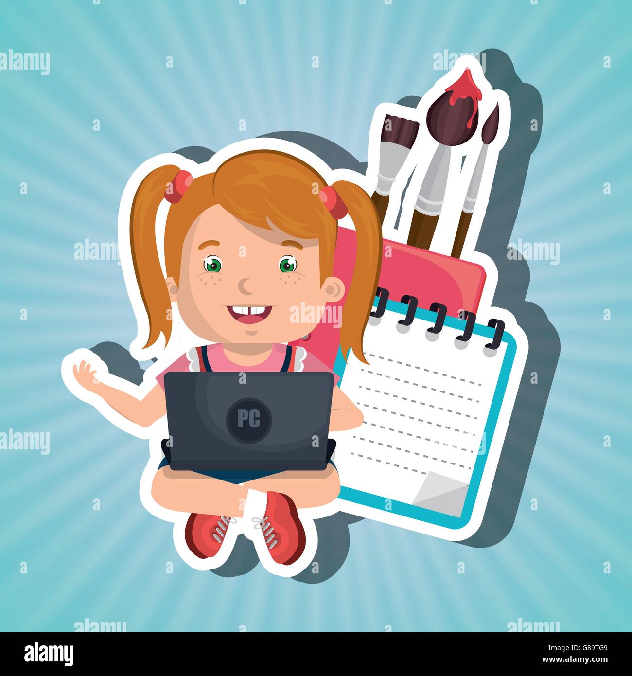 Children using laptop at school design Stock Vector Image & Art - Alamy
