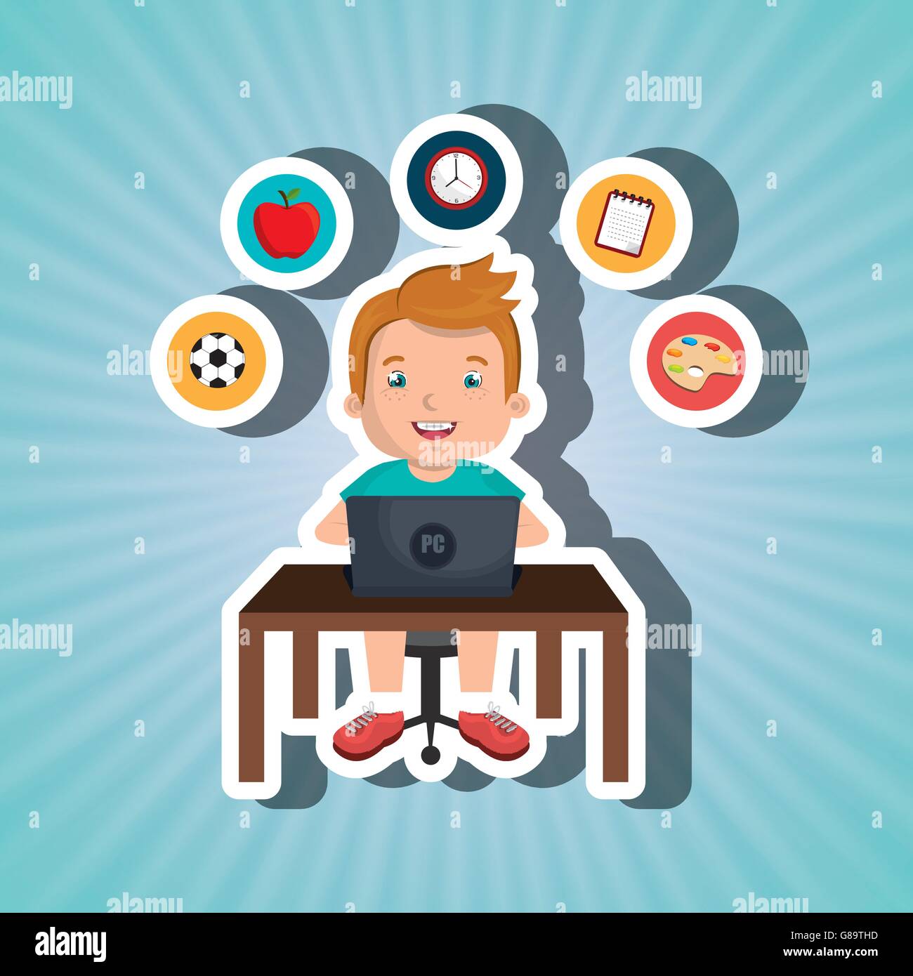 Children using laptop at school design Stock Vector Image & Art - Alamy