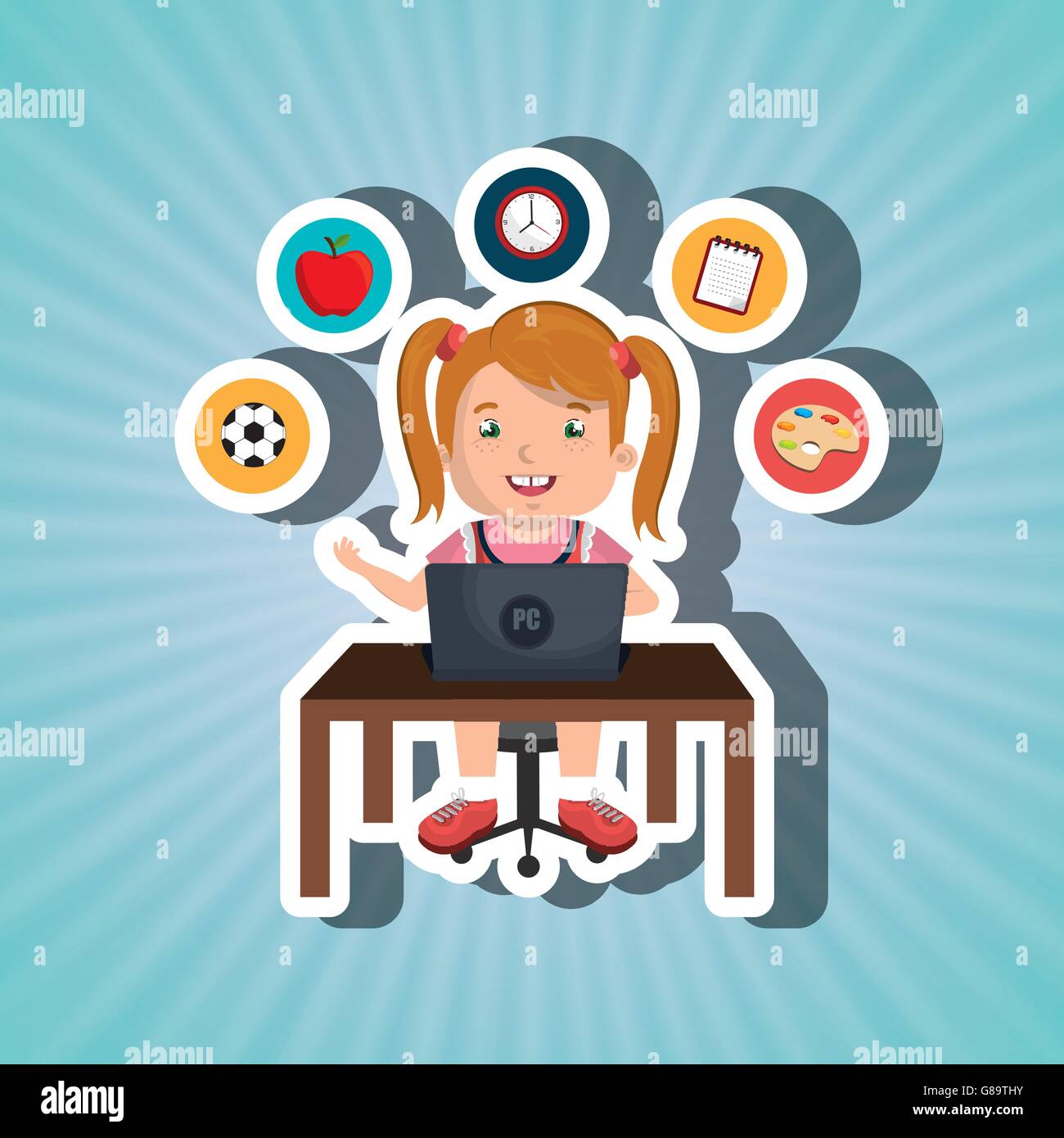 Children using laptop at school design Stock Vector Image & Art - Alamy