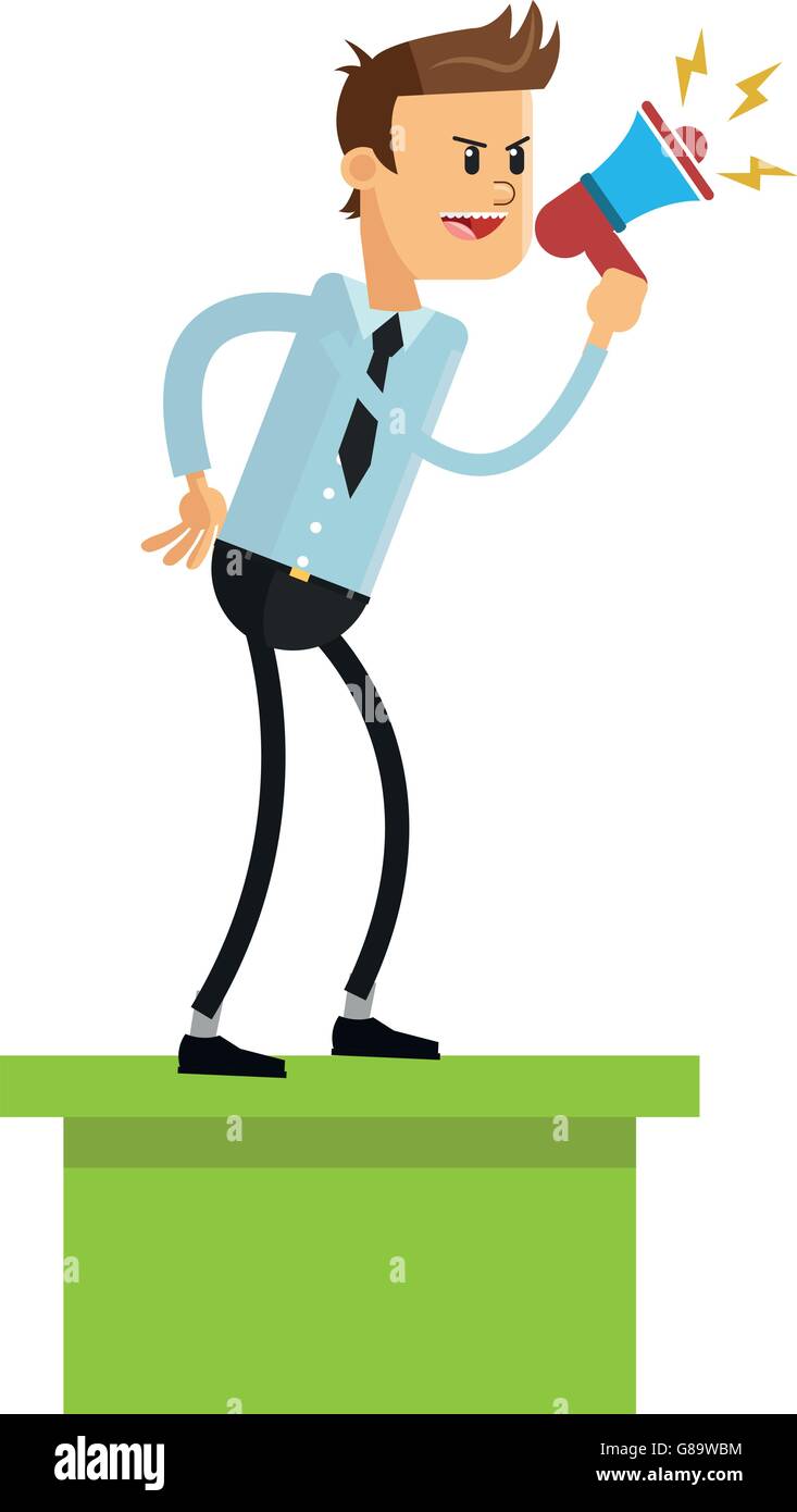 business man with megaphone icon Stock Vector Image & Art - Alamy
