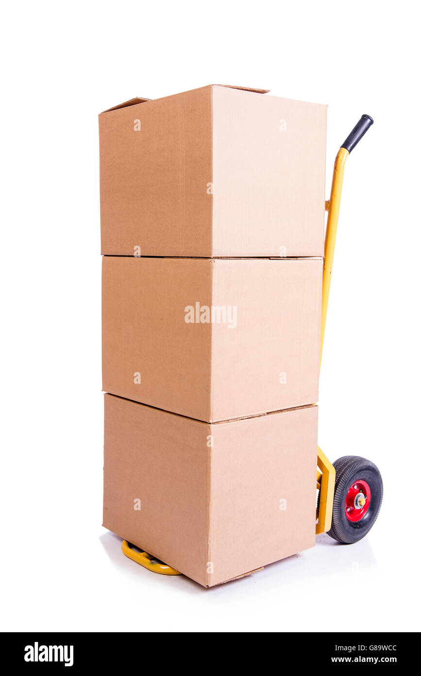 Shipping cart isolated on the white background Stock Photo - Alamy