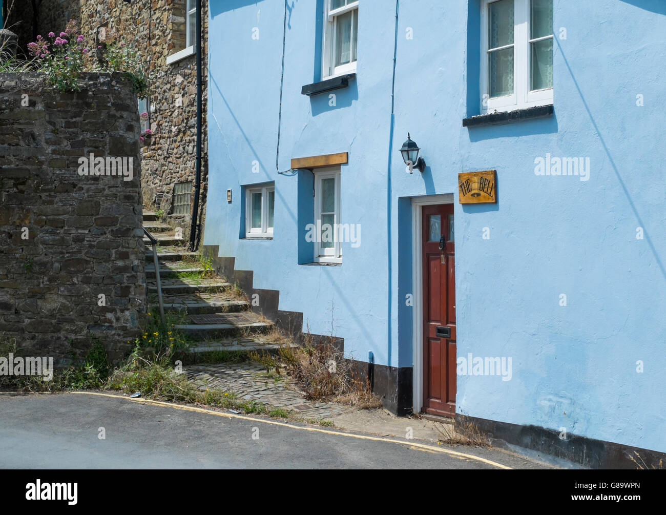 Appledore, a seaside village in North Devon England UK blue cottage and ...