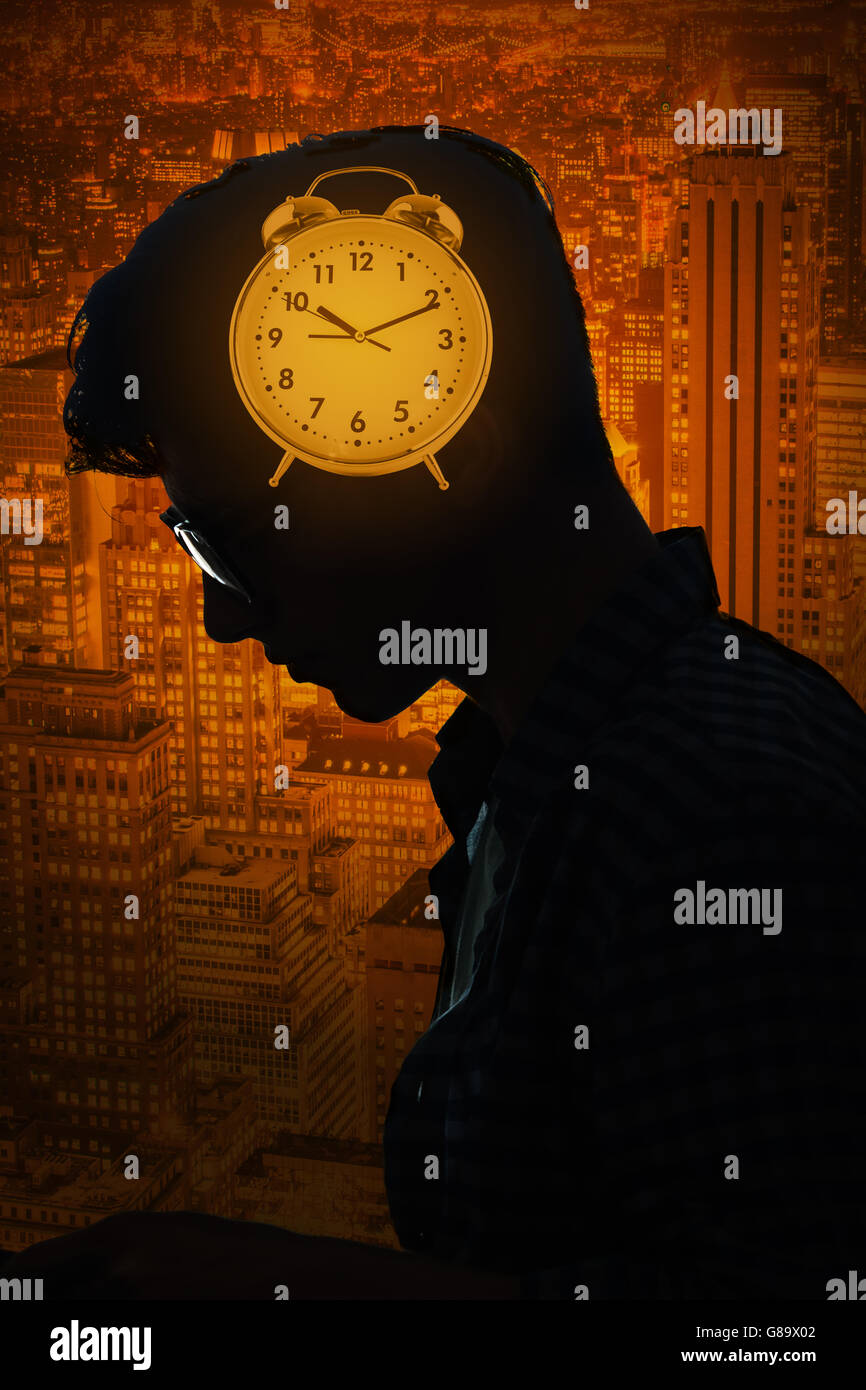 Concept of missing deadlines with man and clock Stock Photo - Alamy