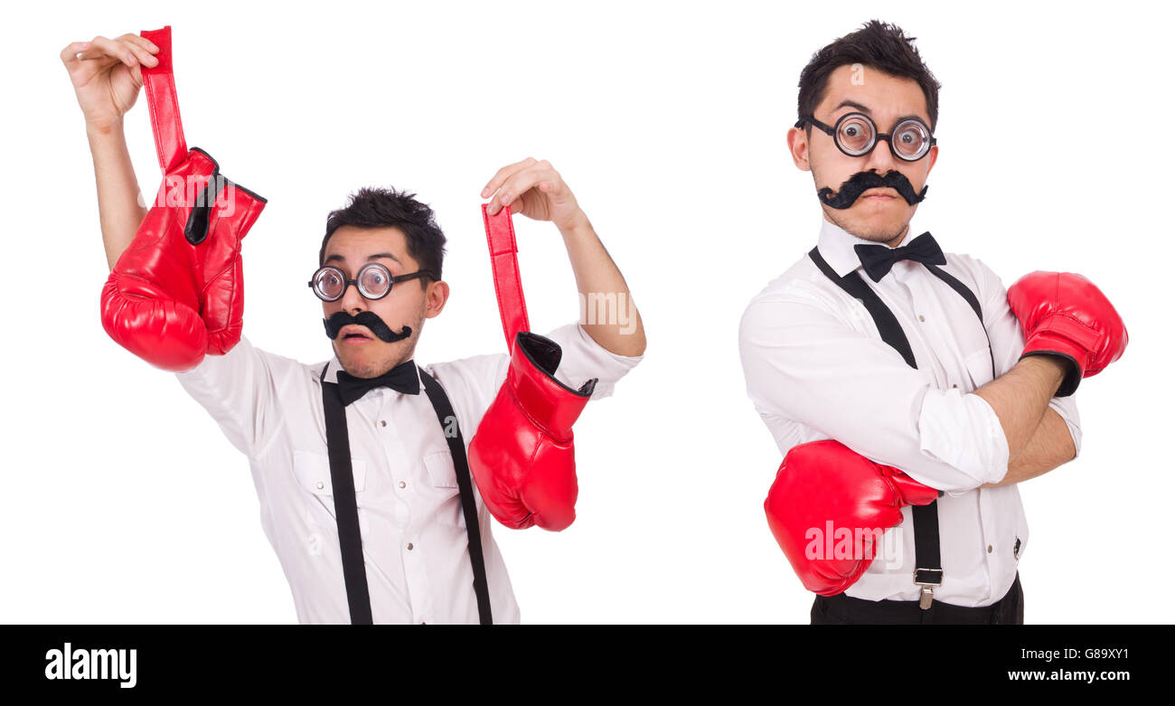Funny boxer isolated on the white background Stock Photo - Alamy