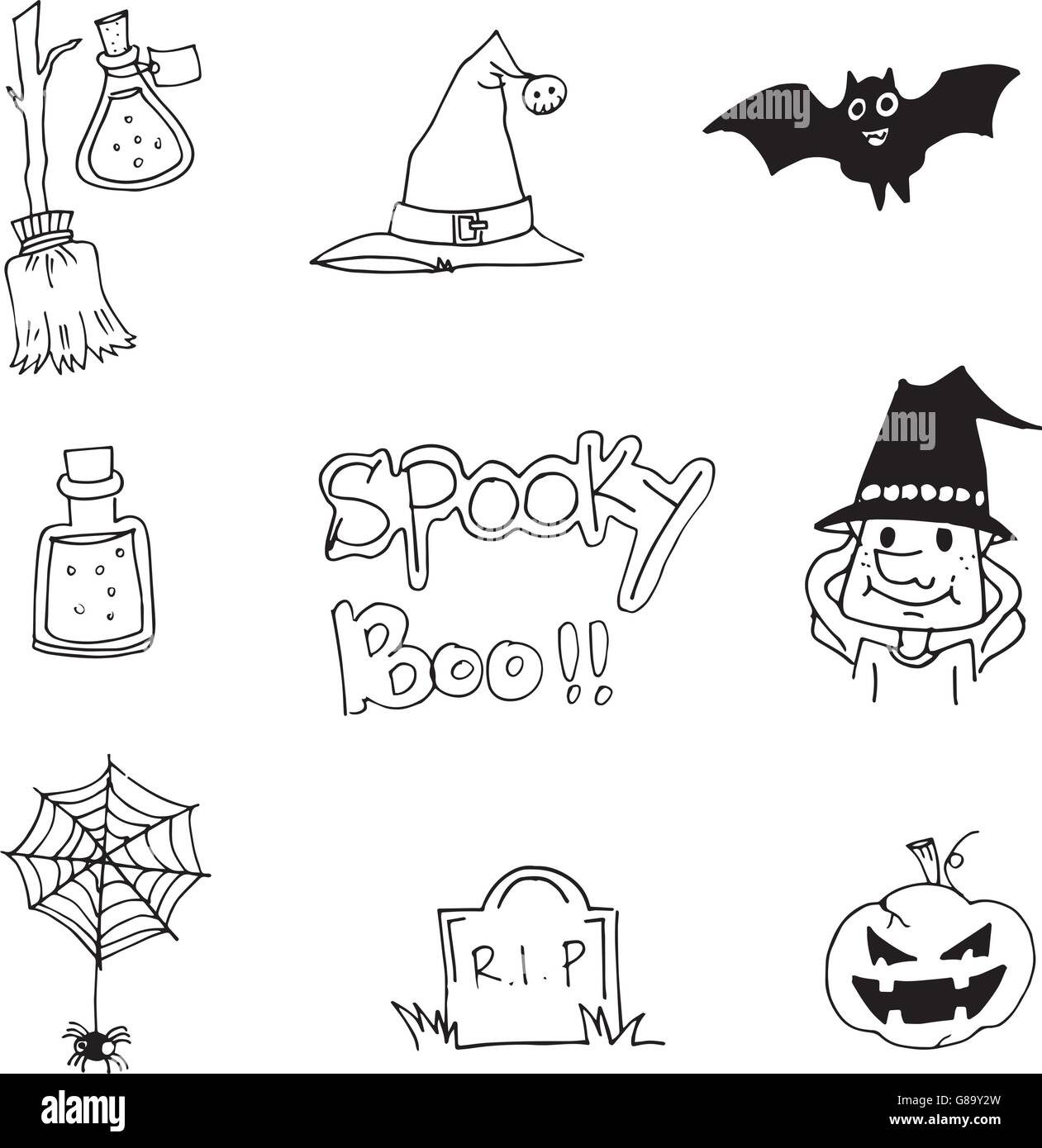 Halloween hand draw doodle vector Stock Vector Image & Art - Alamy