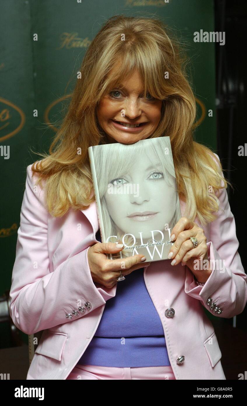 Hollywood actress Goldie Hawn with her autobiography 'A Lotus Grows In ...