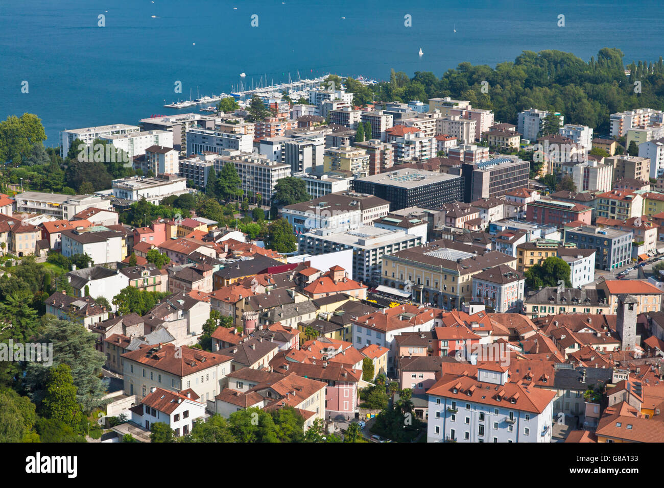 View over Locarno, Lake Maggiore, Lago Maggiore, Ticino, Switzerland ...