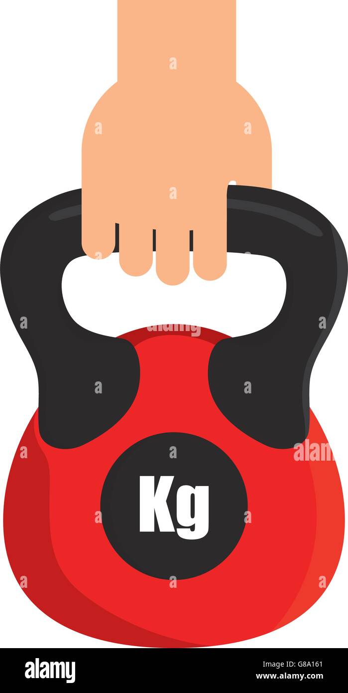 Weight and hand icon. Healthy lifestyle design. Vector graphic Stock ...