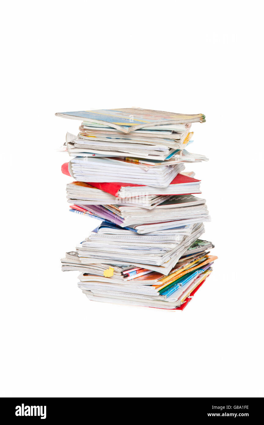 School exercise books pile Cut Out Stock Images & Pictures - Alamy