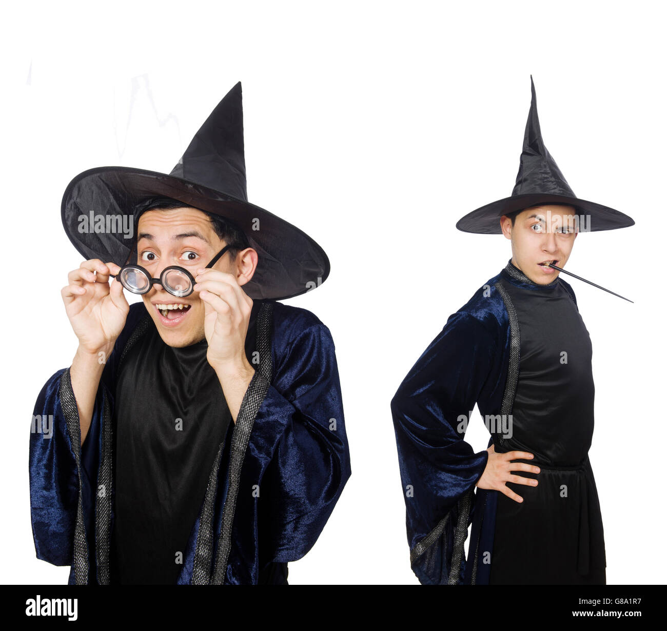 Funny wise wizard isolated on the white Stock Photo - Alamy