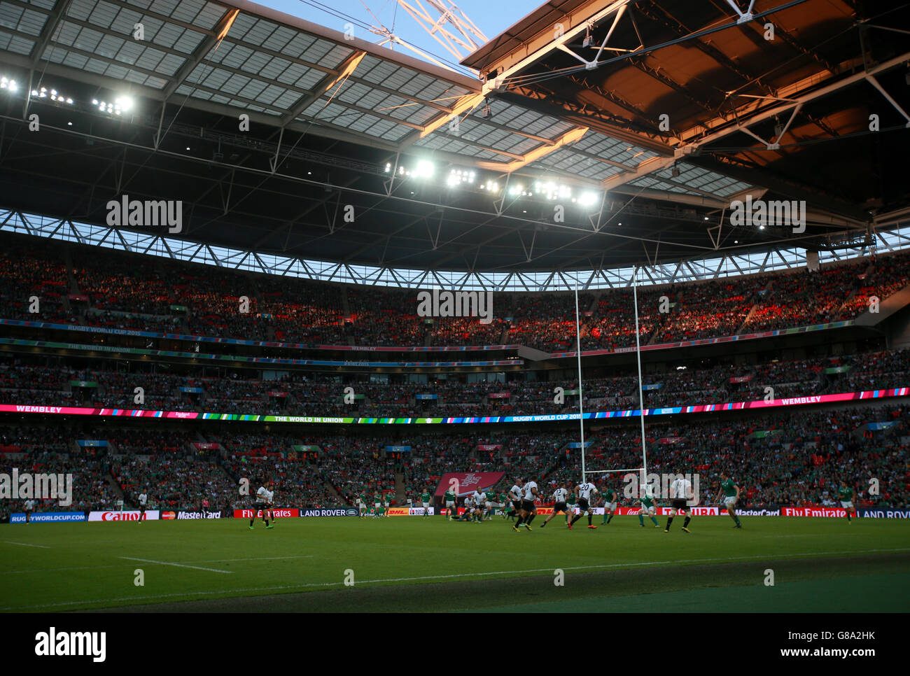 A general view of a record-breaking crowd of 89,267 at Wembley during ...
