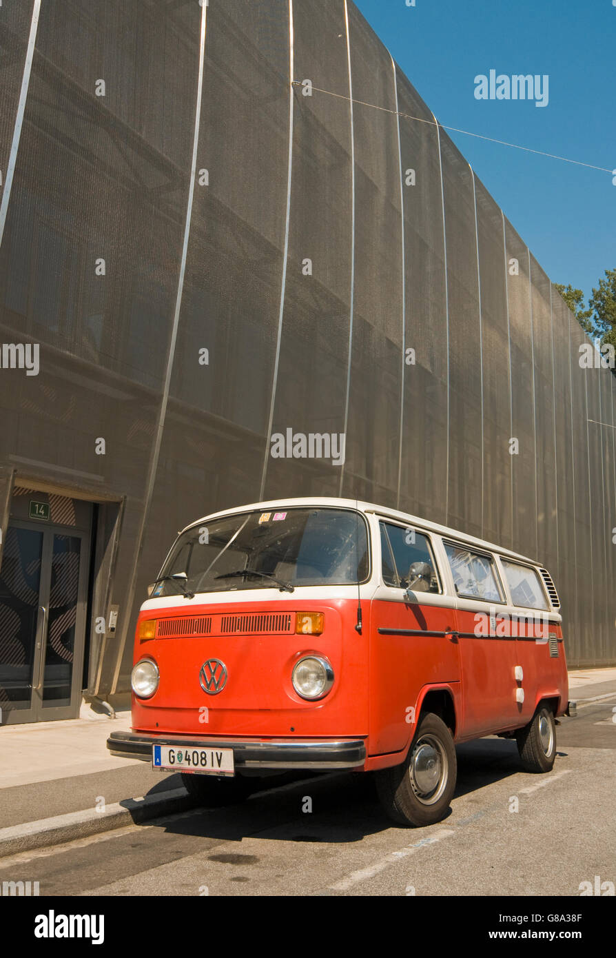 Classic Red VW Volkswagen T2 Van outside MUMUTH House of Music and ...