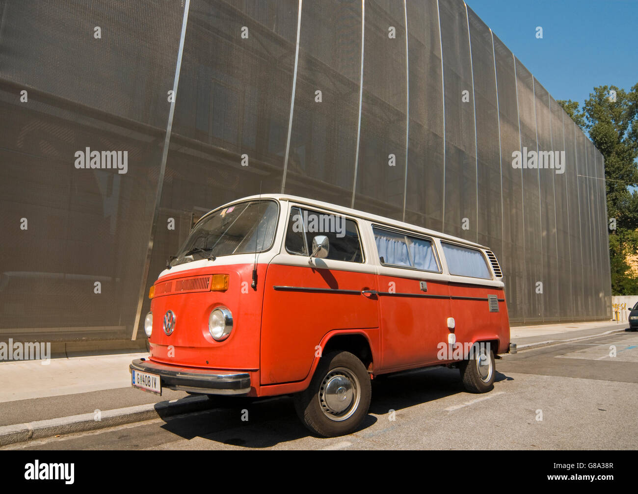 Classic Red VW Volkswagen T2 Van outside MUMUTH House of Music and ...