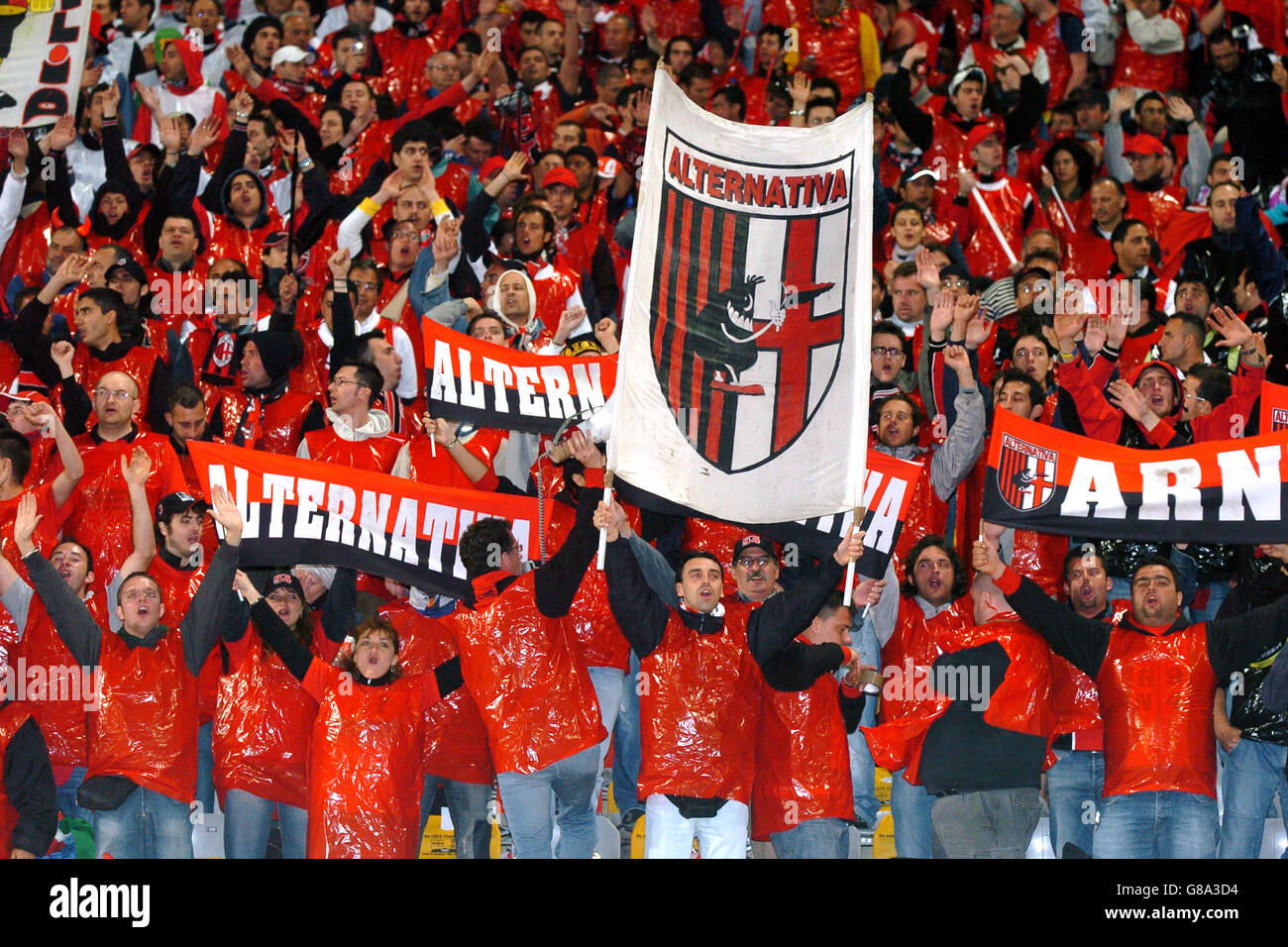 Milan fans stadium flags hi-res stock photography and images - Alamy