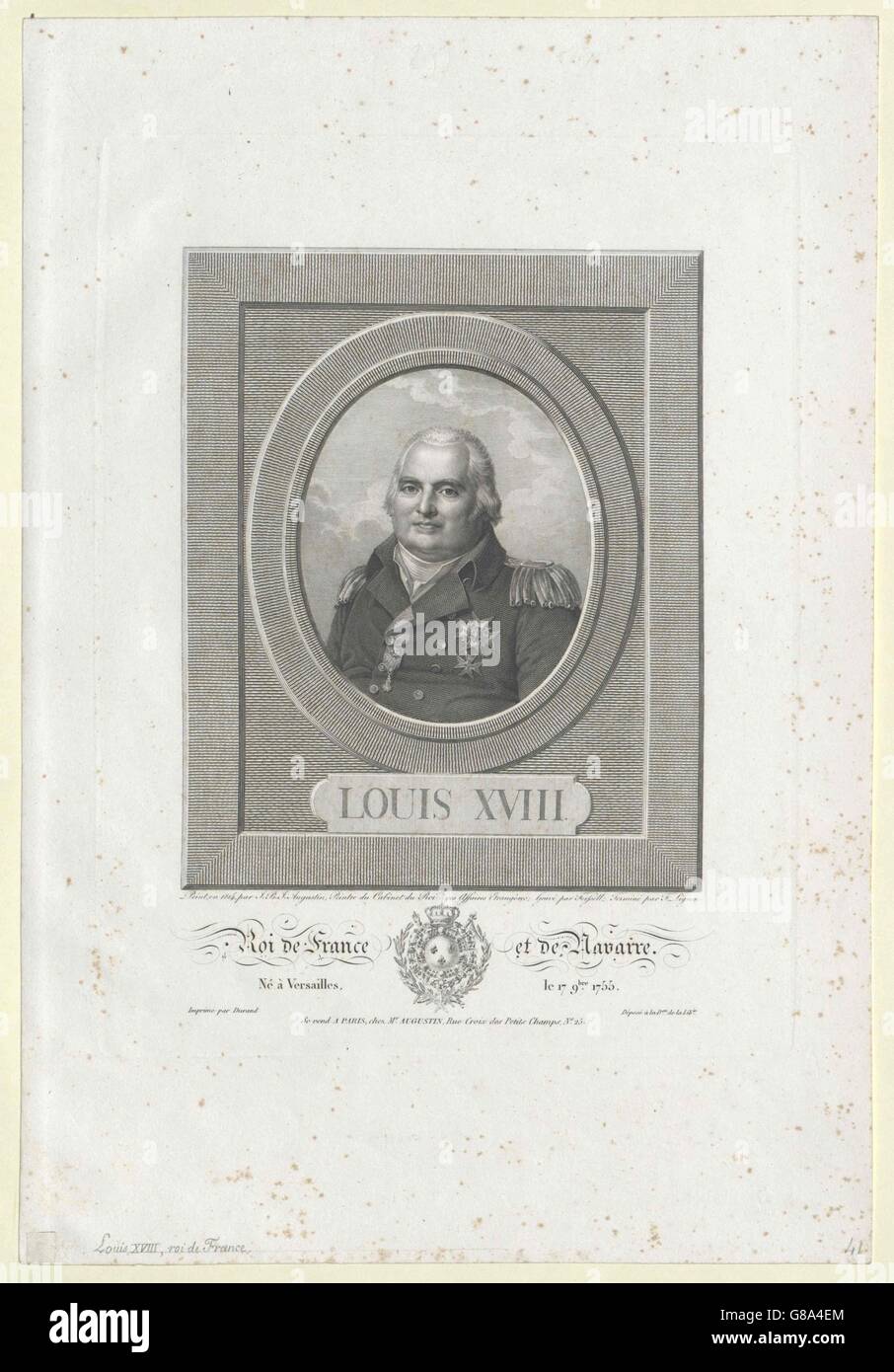 Ludwig XVIII., König von Frankreich Stock Photo - Alamy