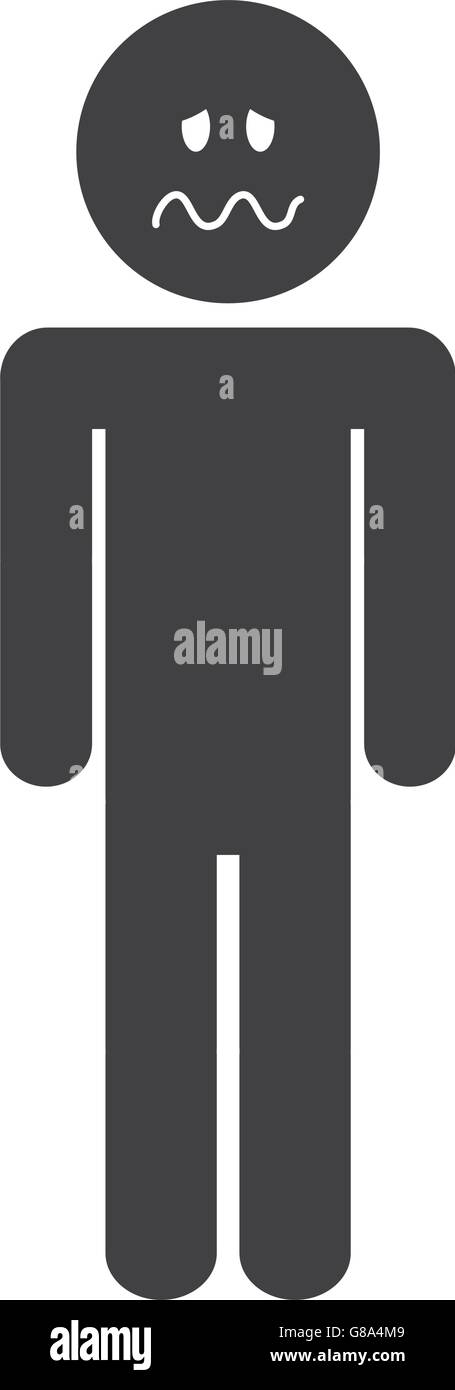 Pictogram with Negative feeling icon. Thinking design. Vector g Stock ...