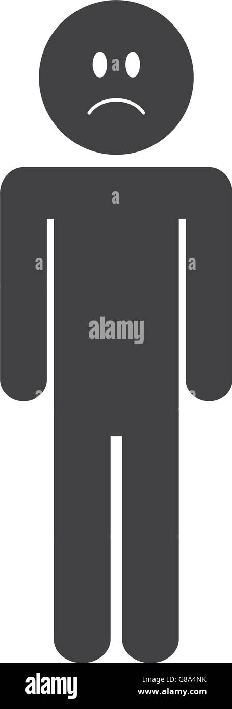 Pictogram with Negative feeling icon. Thinking design. Vector g Stock ...