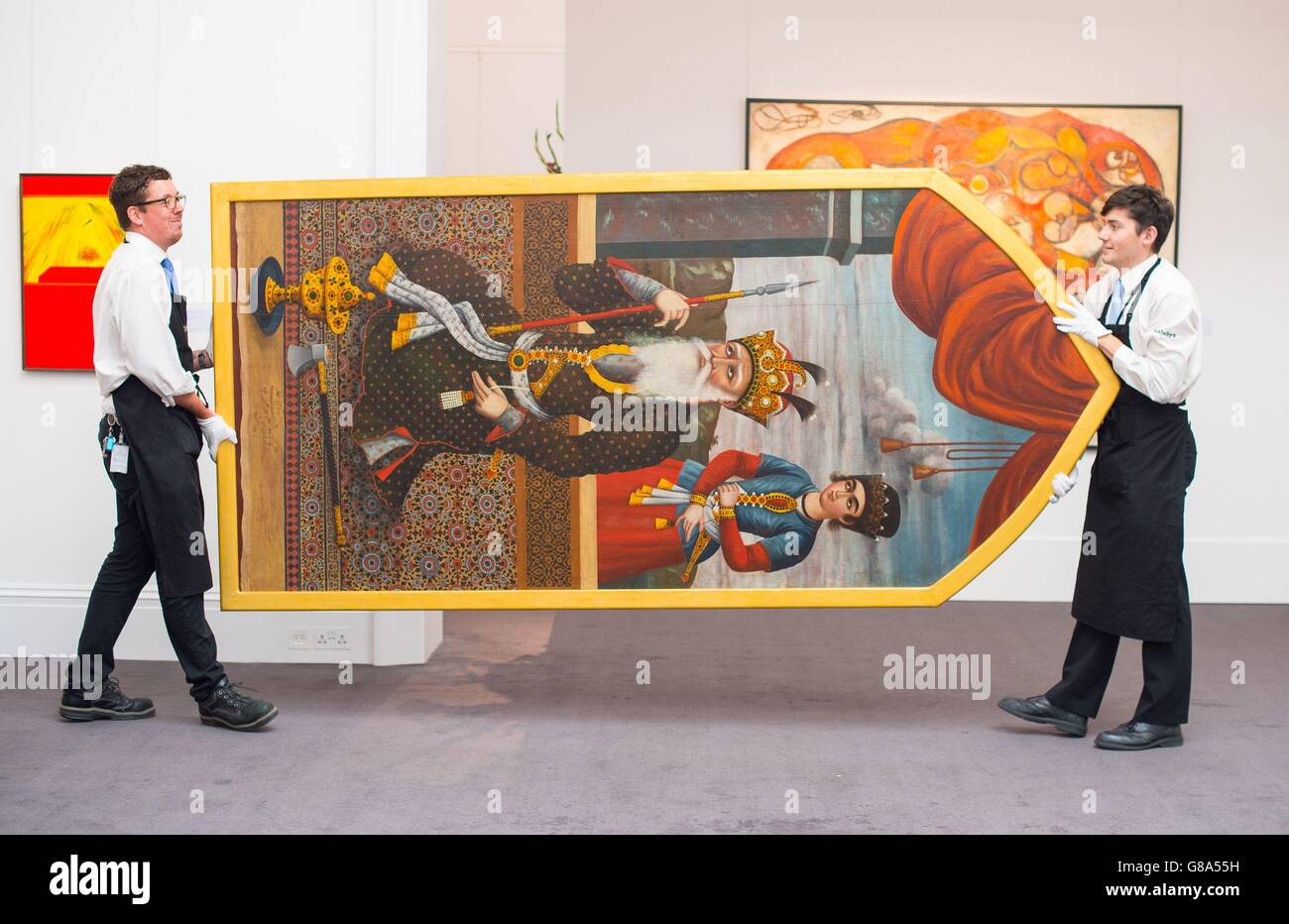 Sotheby's employees move 'A Monumental Historical Qajar Portrait of ...