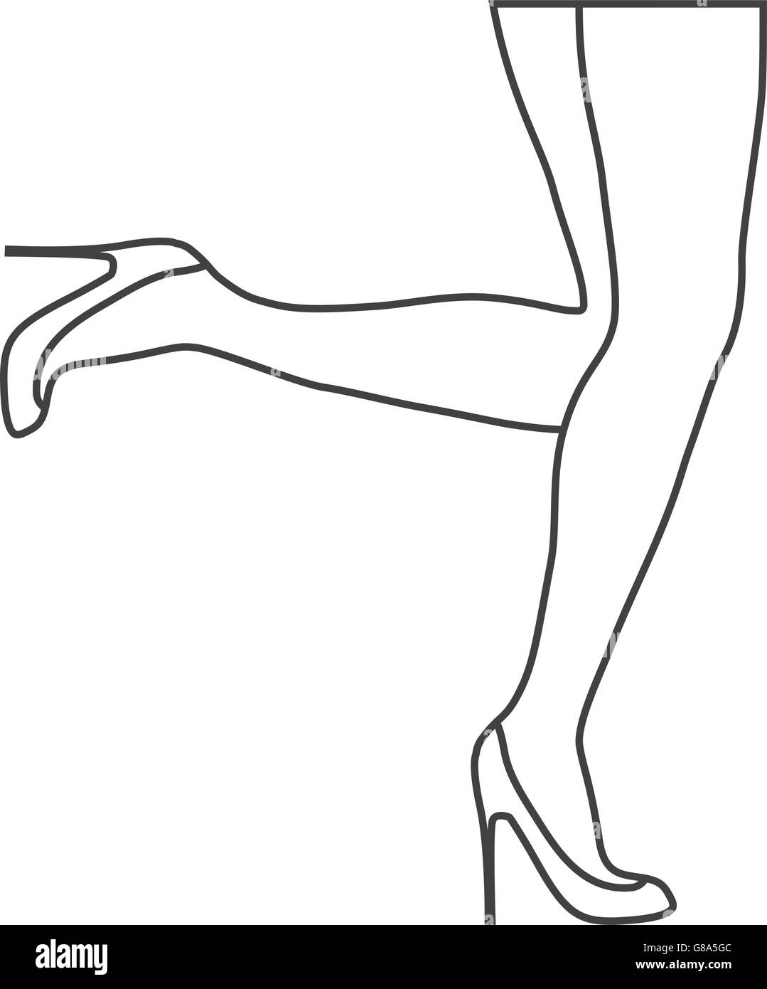 Cartoon female legs Black and White Stock Photos & Images - Alamy