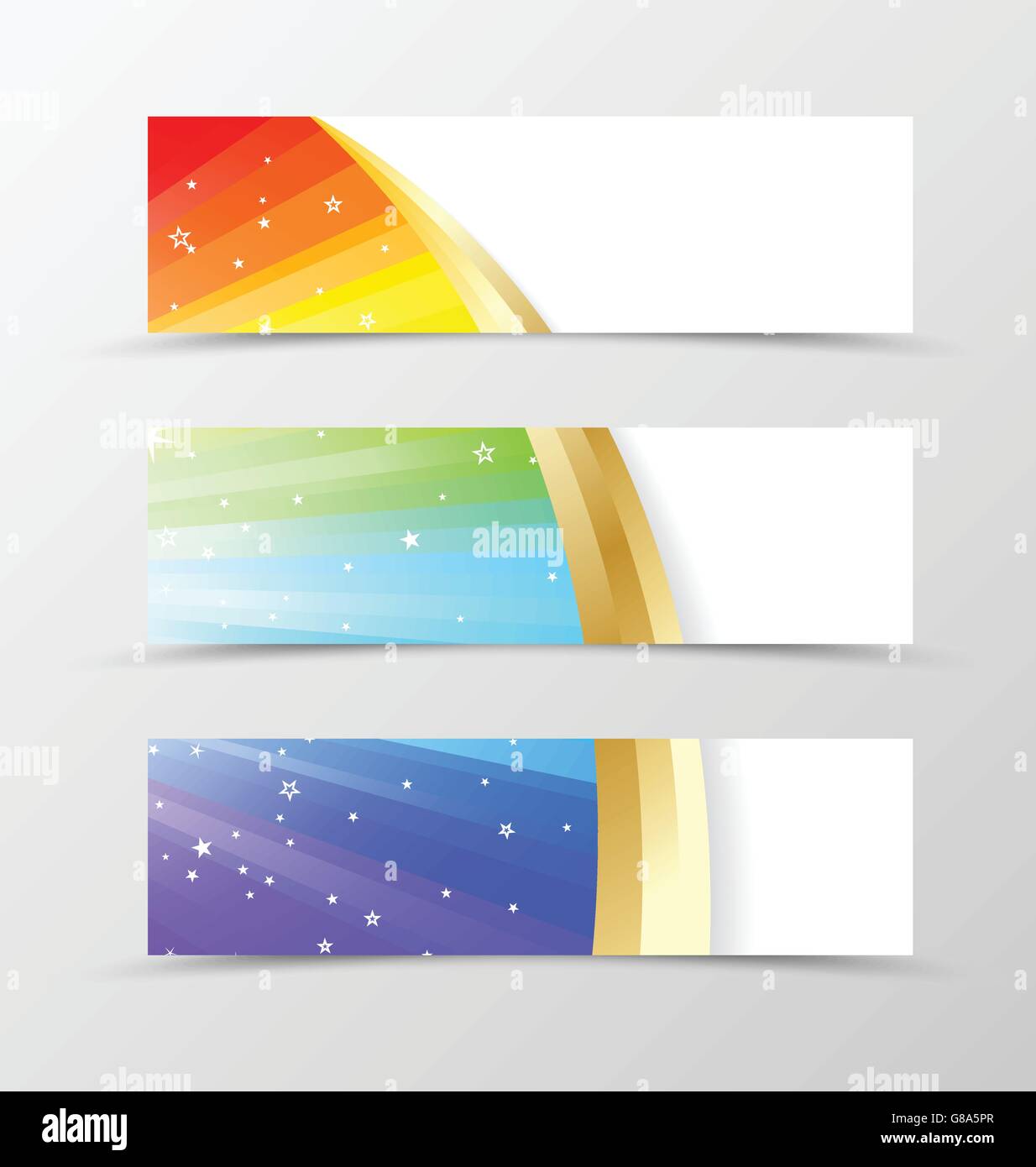 Set of banner rainbow design Stock Vector Image & Art - Alamy