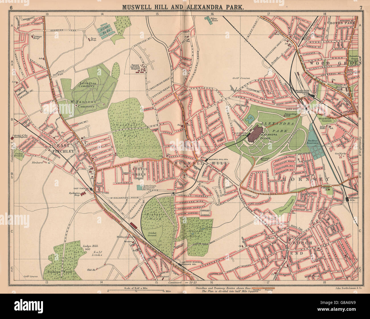 LONDON N: Muswell Hill Alexandra Park Wood Green Finchley Crouch End ...