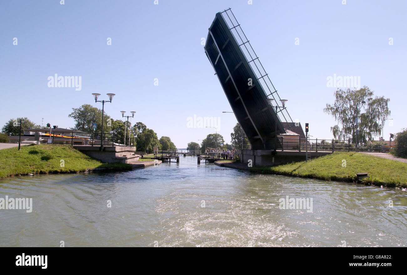 Bridge opening at the canal Stock Photo - Alamy