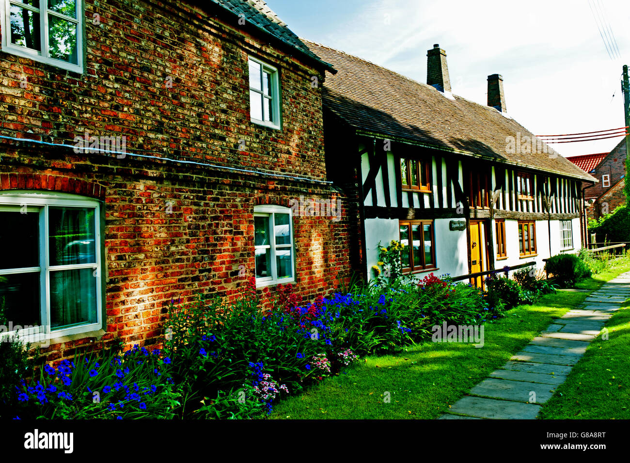 Cottages at Wheldrake, Yorkshire Stock Photo - Alamy
