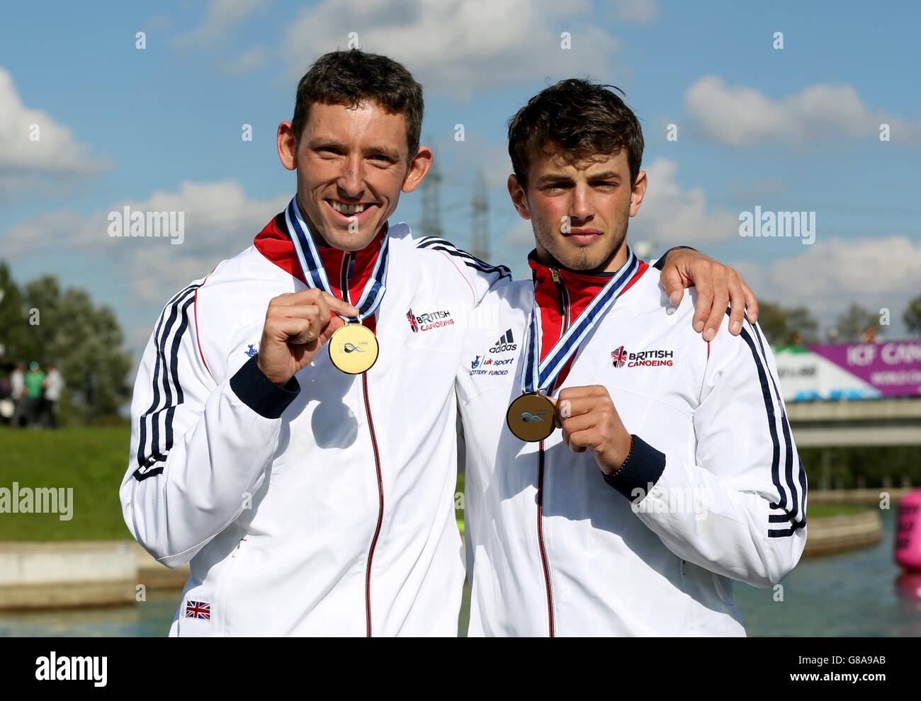 Great Britain's David Florence (left) and Ryan Westley pose with the ...