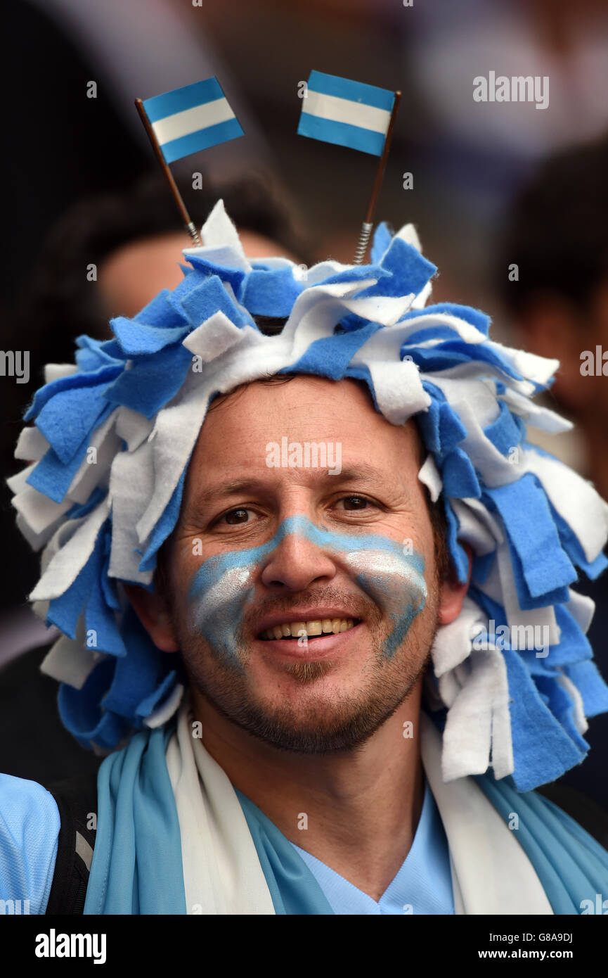 An Argentina fan before the Rugby World Cup match at Wembley Stadium ...