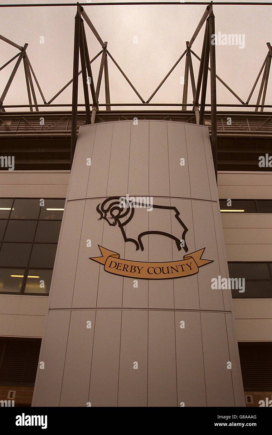 Opening of Pride Park, Derby County F.C.. Derby County F.C. badge Stock ...