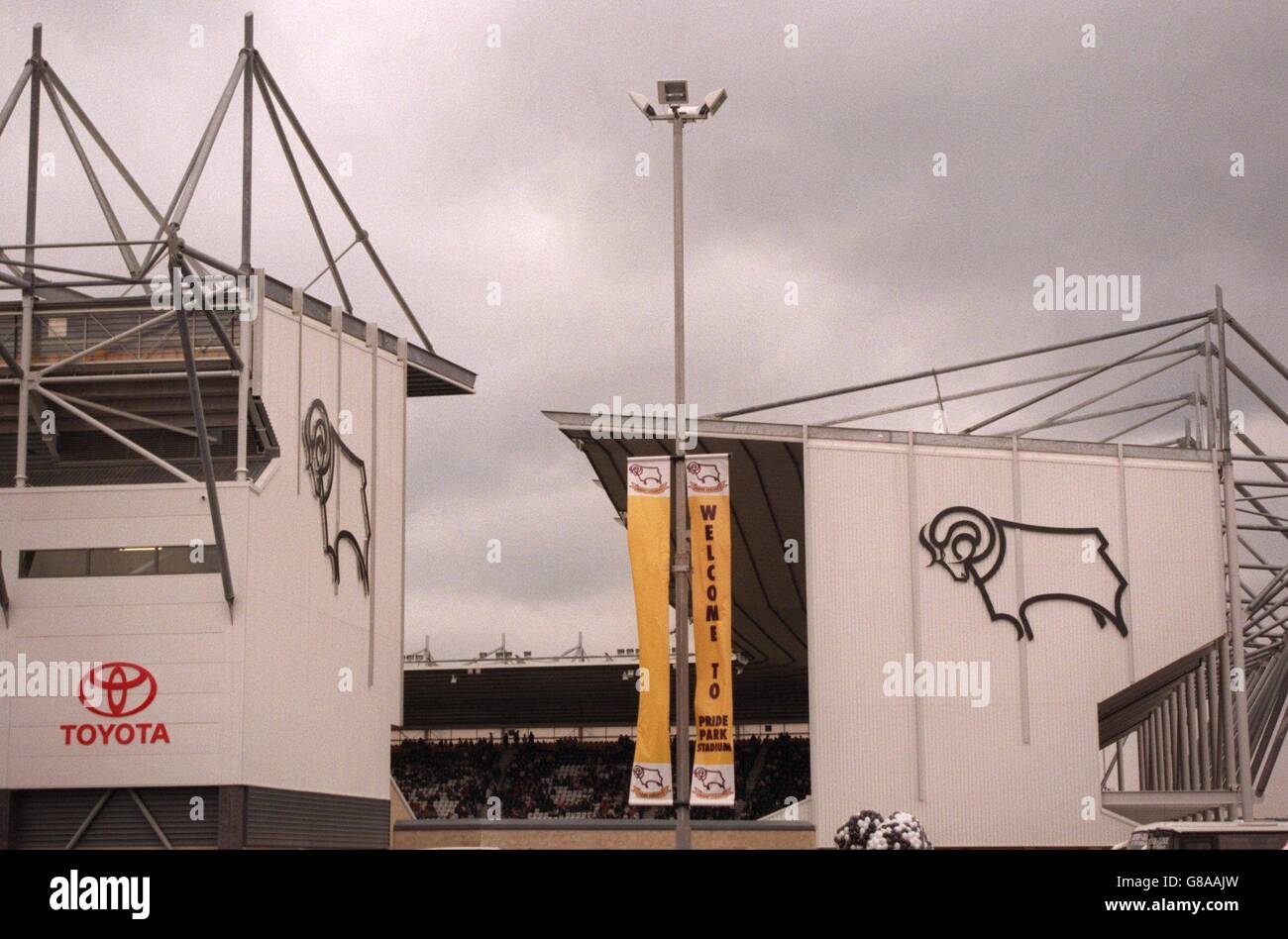 Soccer - The opening of Parade Park Stadium, Derby. Outside the new ...