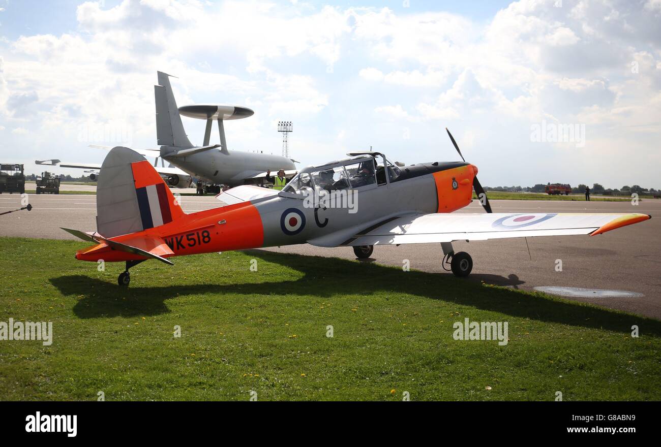 The Duke of Cambridge in the cockpit of a Chipmunk plane with pilot ...