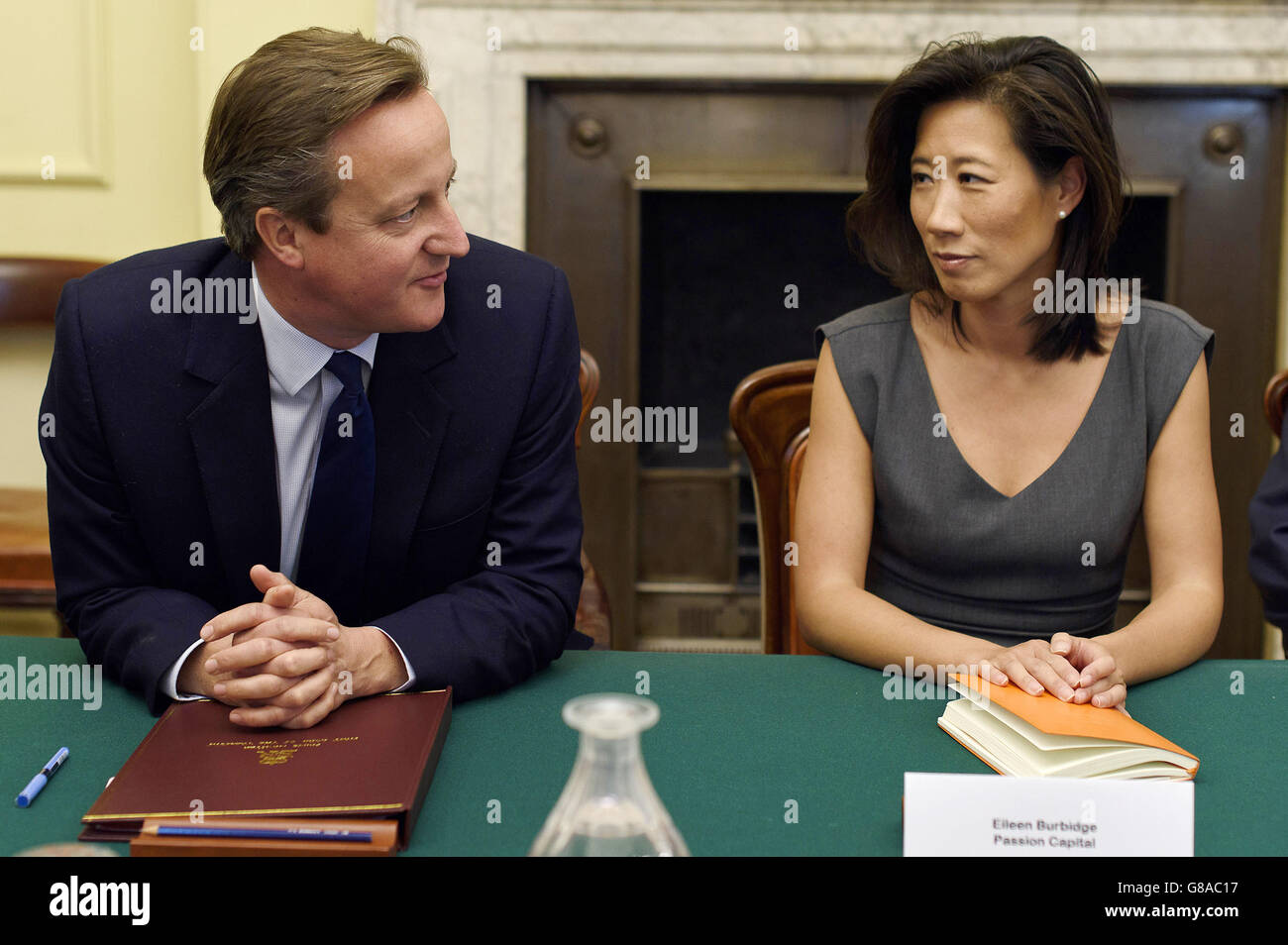 Prime Minister David Cameron with Eileen Burbidge as he hosts the first ...