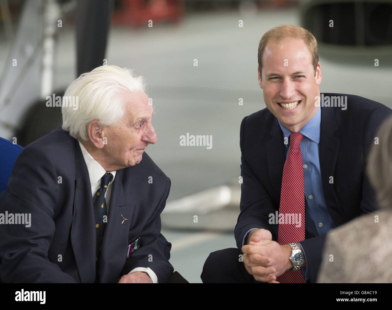 The Duke of Cambridge talks with Battle of Britain pilot Ken Wilkinson ...