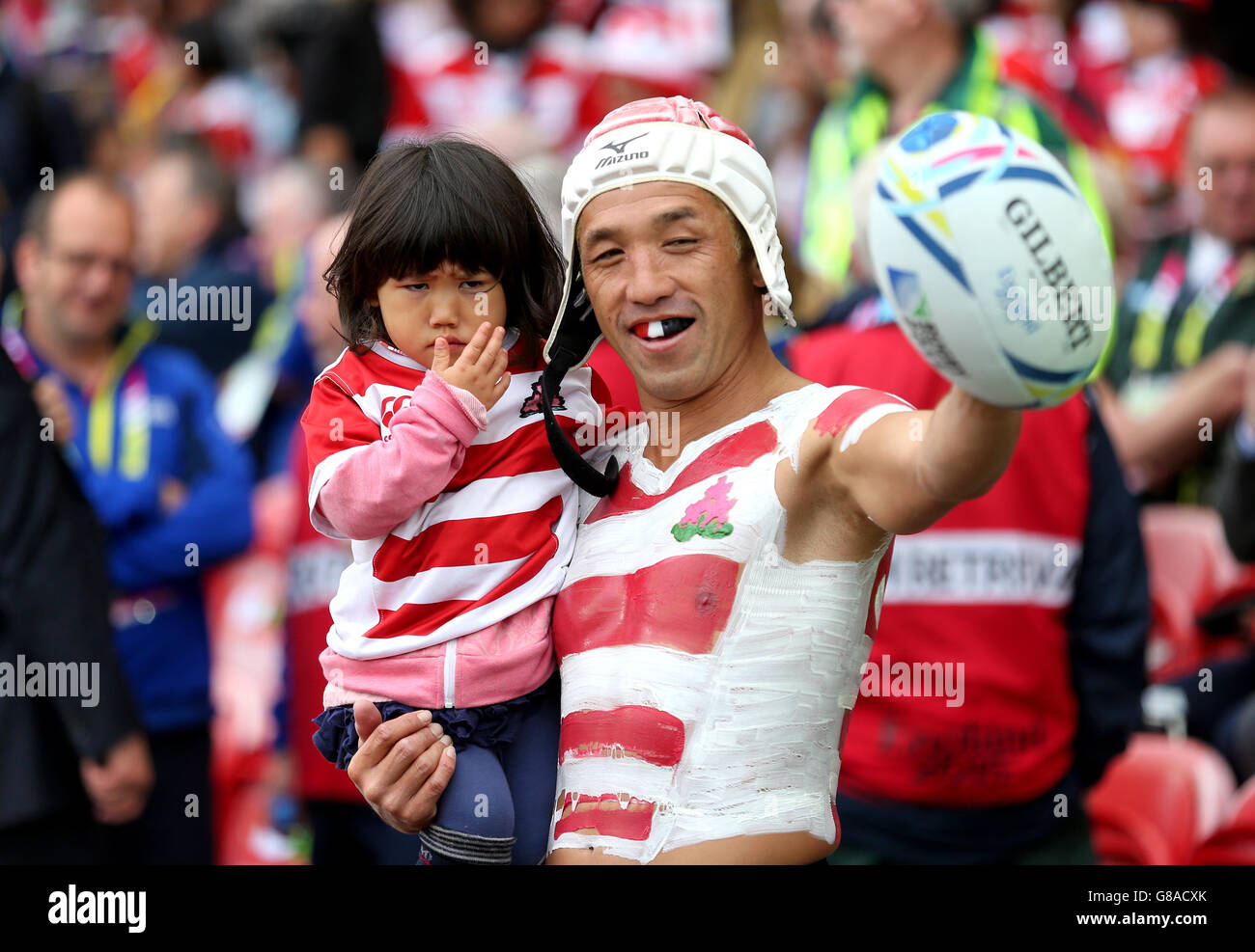 Japan fans in the stands before the Rugby World Cup match at the ...