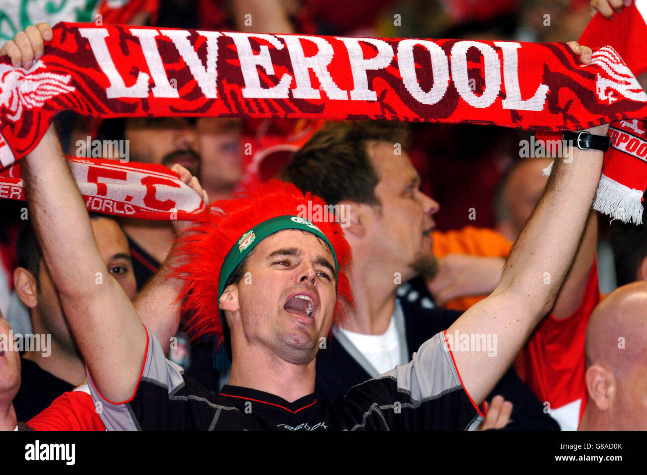 Liverpool fans soak up the atmosphere at the Ataturk Olympic Stadium ...
